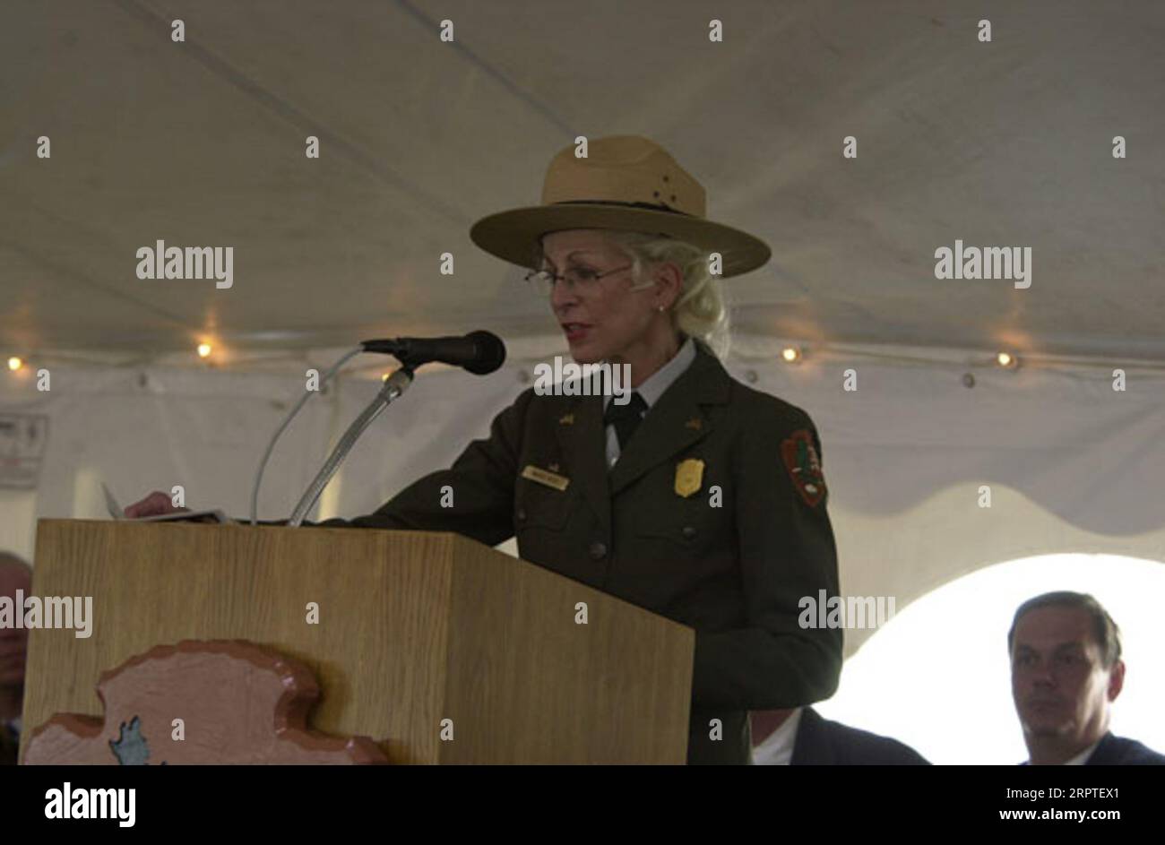 National Park Service Northeast Region Director, Marie Rust, speaking ...