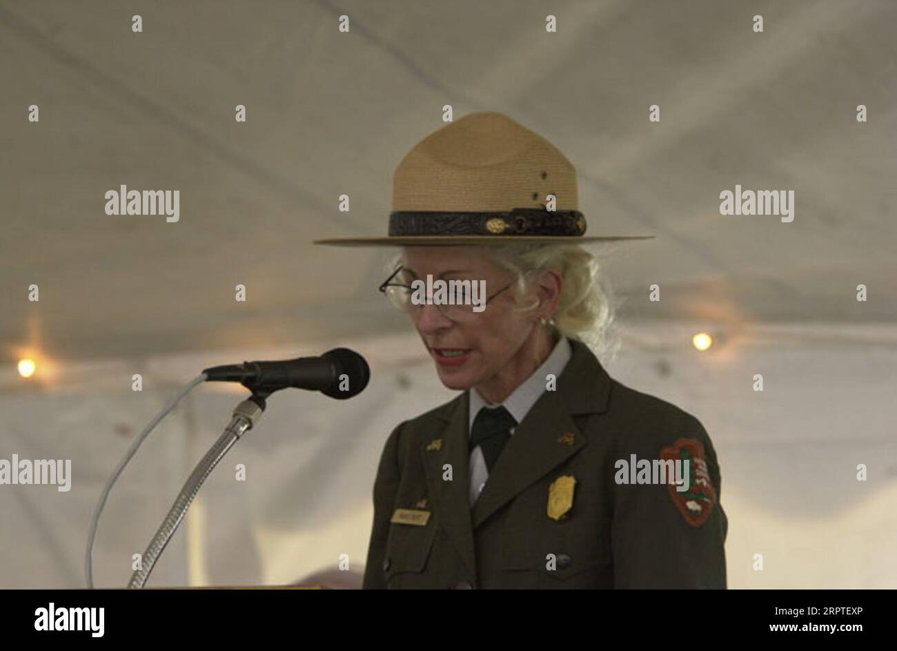 National Park Service Northeast Region Director, Marie Rust, speaking ...