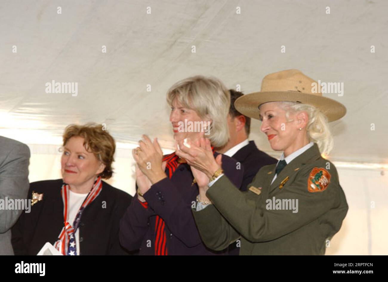 Secretary Gale Norton, center, and National Park Service's Marie Rust ...