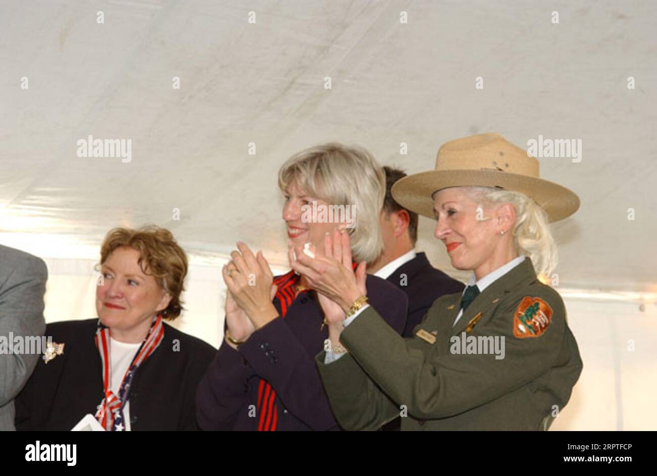 Secretary Gale Norton, center, and National Park Service's Marie Rust ...