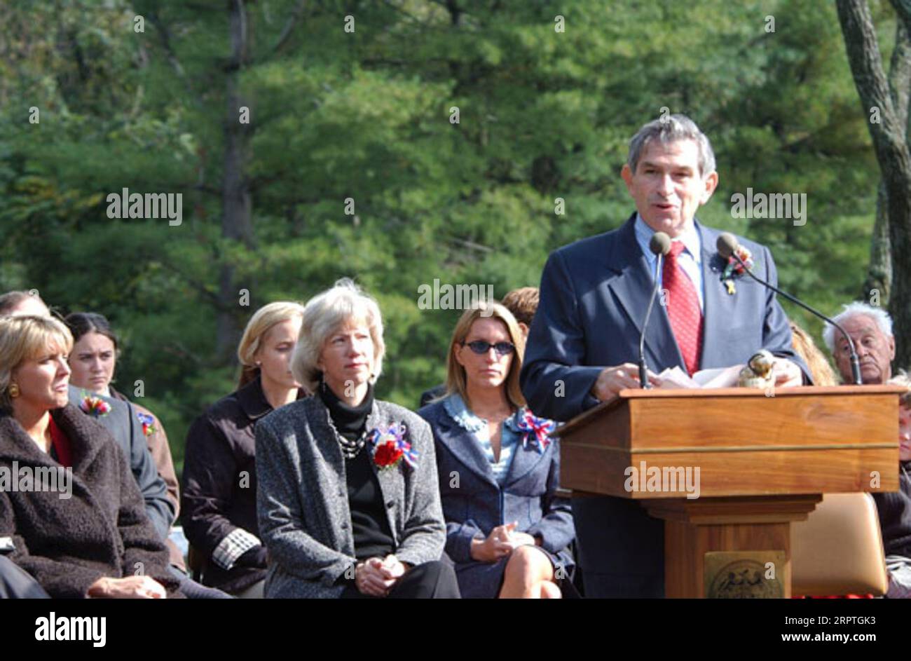 Deputy Defense Secretary Paul Wolfowitz speaking at ceremonies at the ...