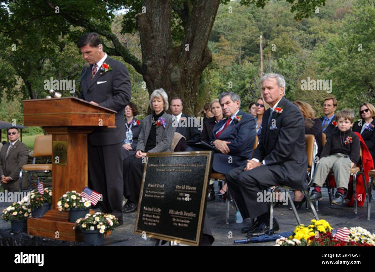 Maryland Governor Bob Ehrlich at podium, with Interior Secretary Gale ...