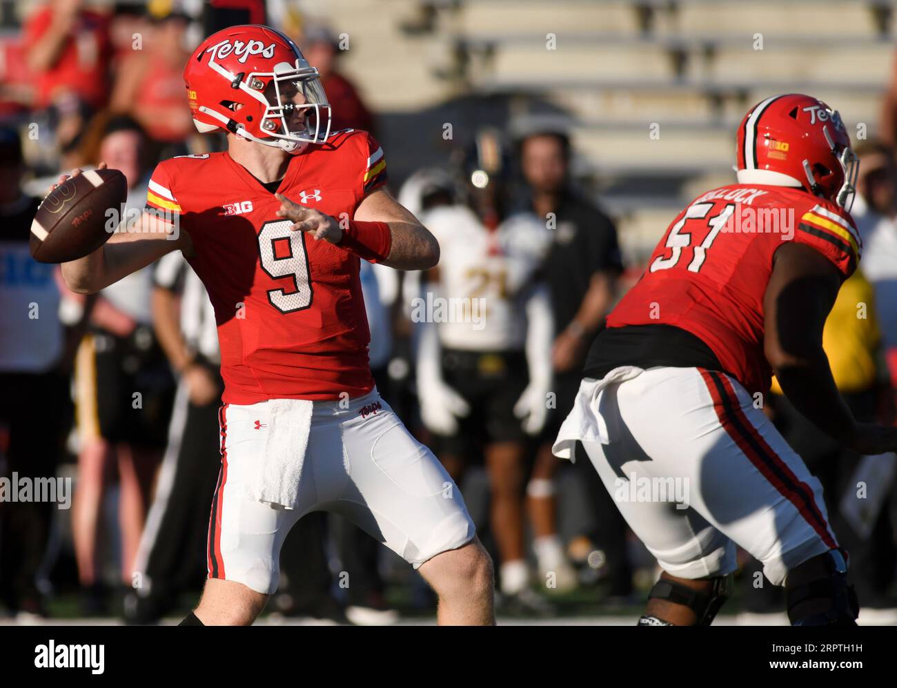 Maryland quarterback Billy Edwards Jr. passes against Towson in an NCAA ...