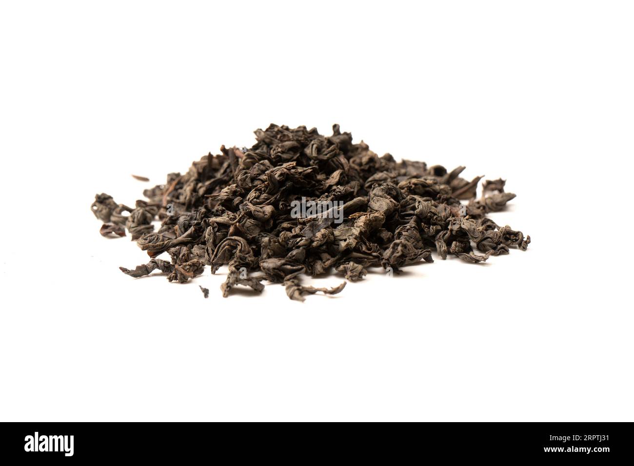 Dried tea leaves isolated on a white background. Top view Stock Photo ...