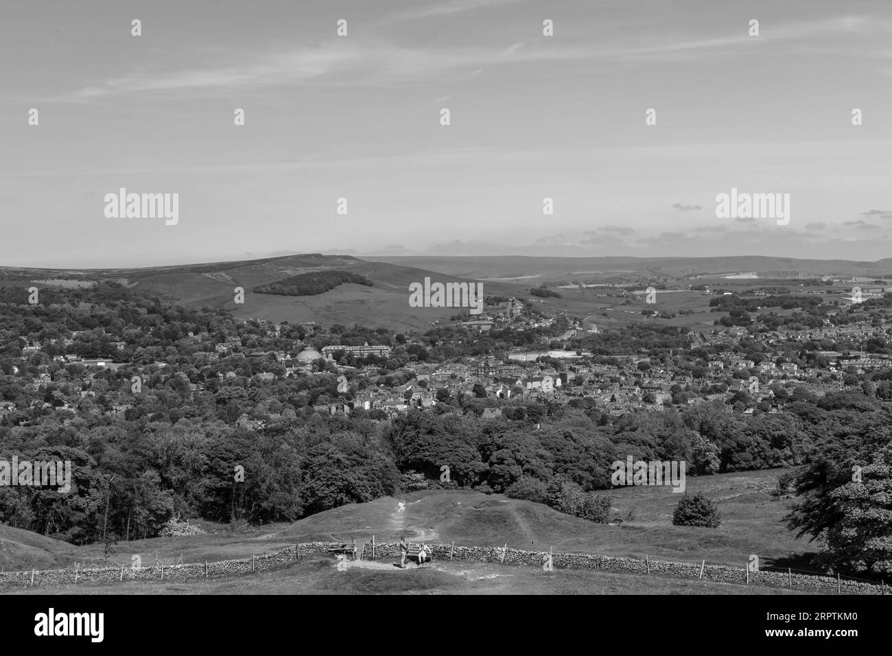 View from Buxton Country Park of Buxton town in the Peak District Stock ...
