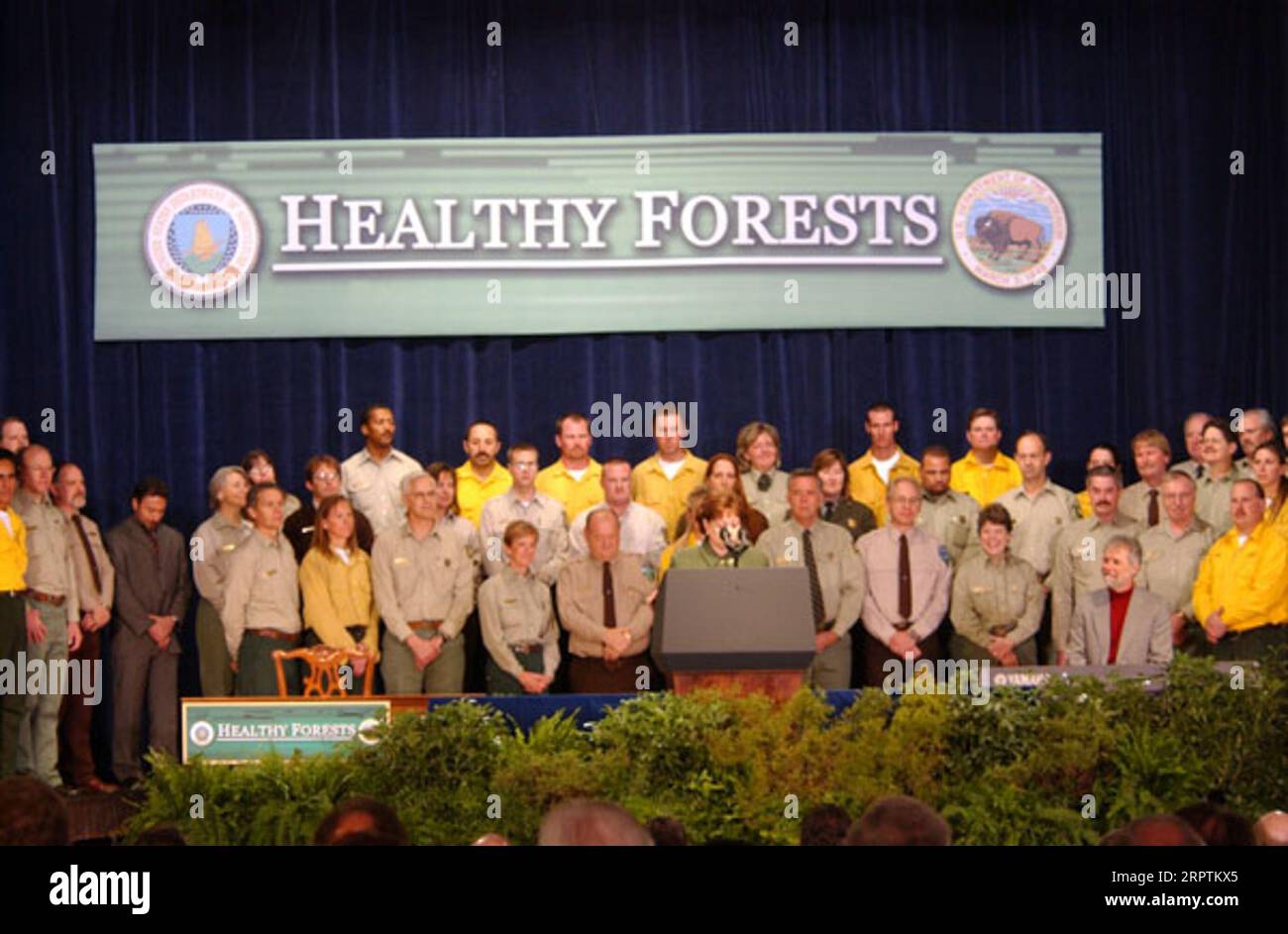 Agriculture Secretary Ann Veneman speaking at Department of Agriculture ...