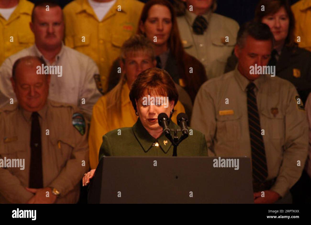 Agriculture Secretary Ann Veneman speaking at Department of Agriculture ...