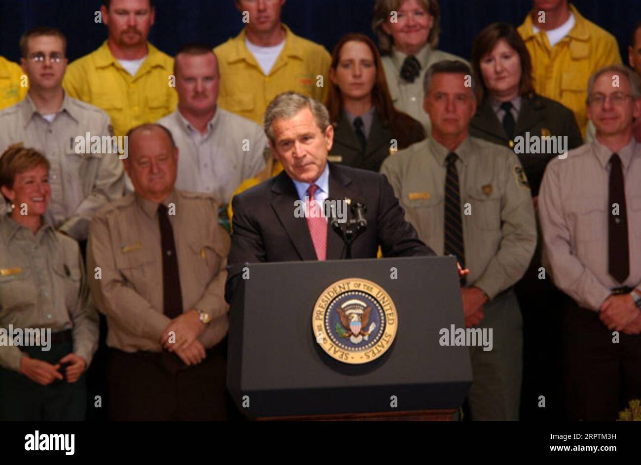 President George Bush speaking at signing ceremony for the Healthy ...