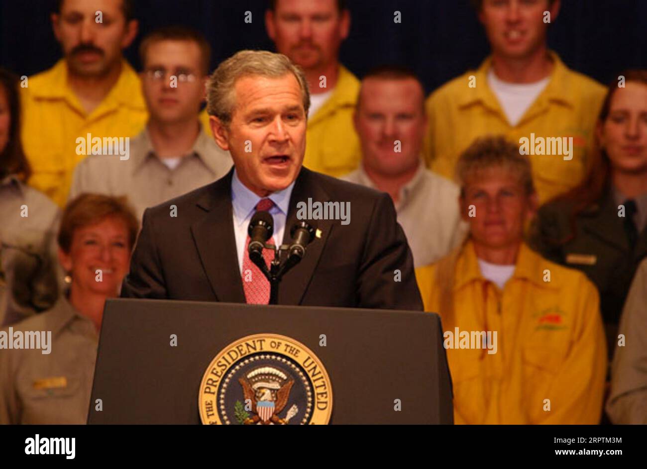 President George Bush speaking at signing ceremony for the Healthy ...