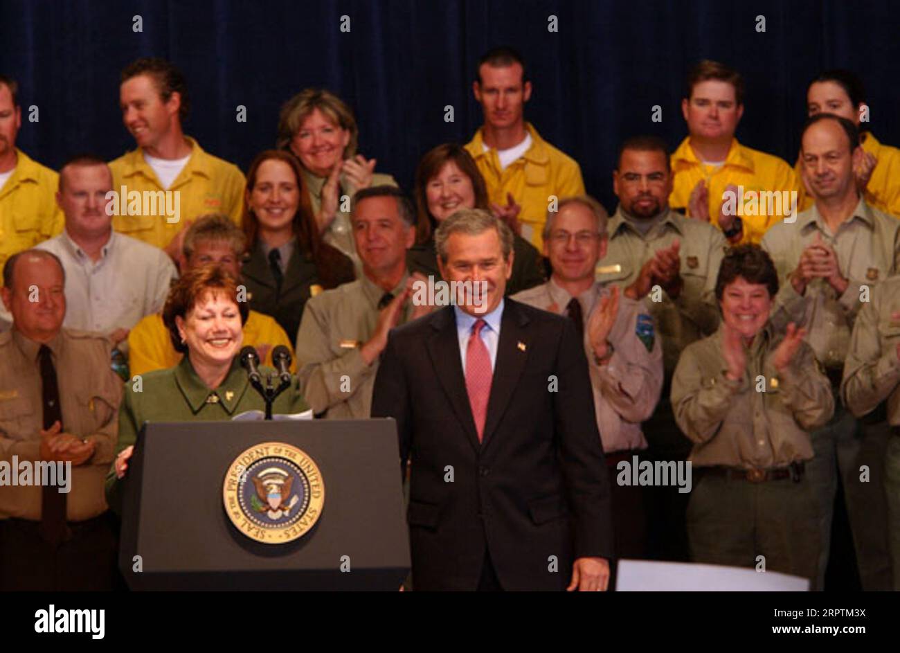 President George Bush, front right, and Agriculture Secretary Ann ...
