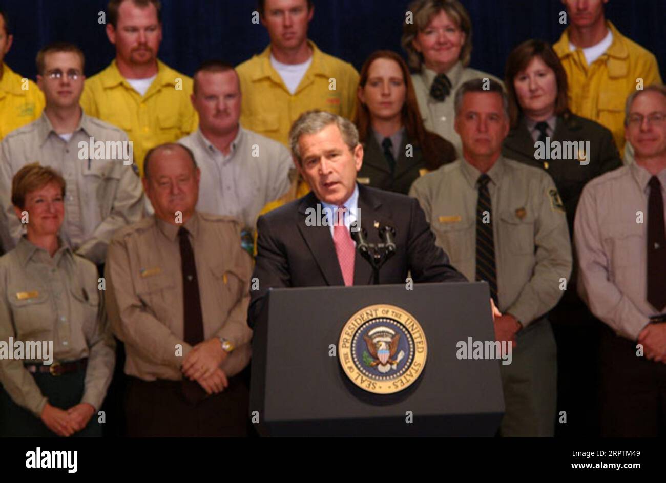 President George Bush speaking at signing ceremony for the Healthy ...