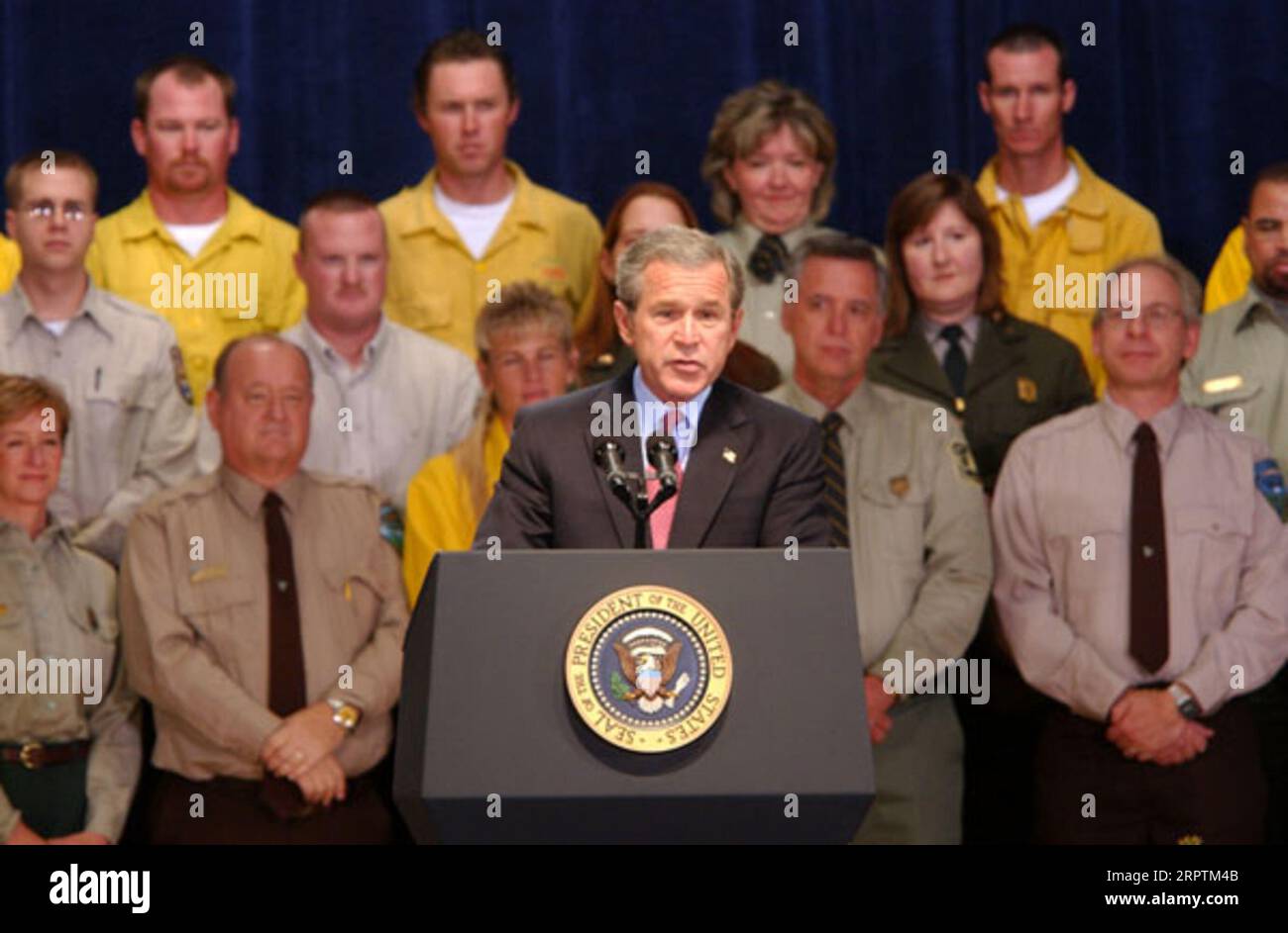 President George Bush speaking at signing ceremony for the Healthy ...