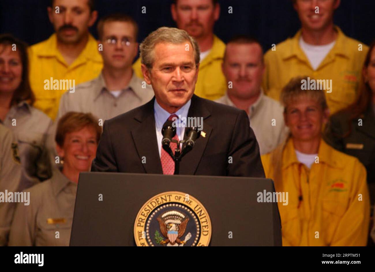 President George Bush speaking at signing ceremony for the Healthy ...