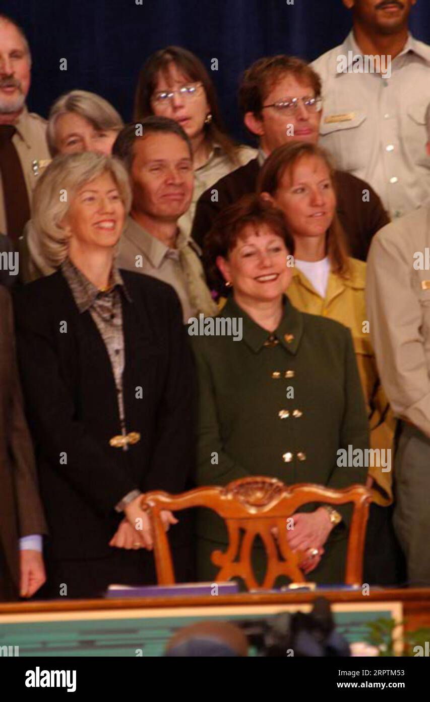 Interior Secretary Gale Norton, front row left, and Agriculture ...