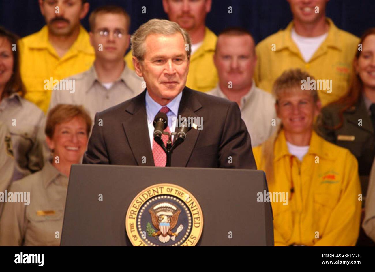 President George Bush speaking at signing ceremony for the Healthy ...