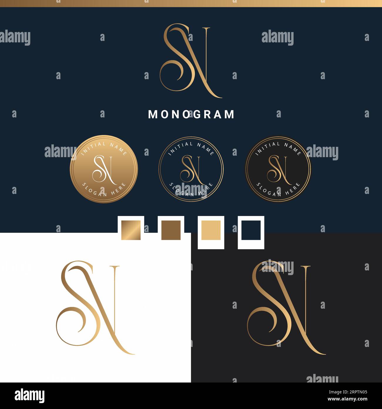 Luxury Initial SN or NS Monogram Text Letter Logo Design Stock Vector Image & Art - Alamy