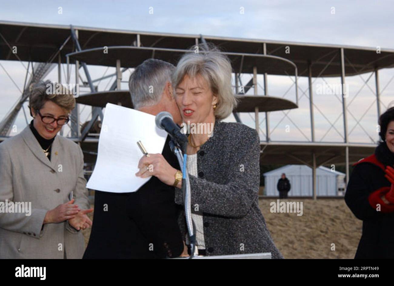 Secretary Gale Norton, right, with North Carolina Governor Mike Easley ...