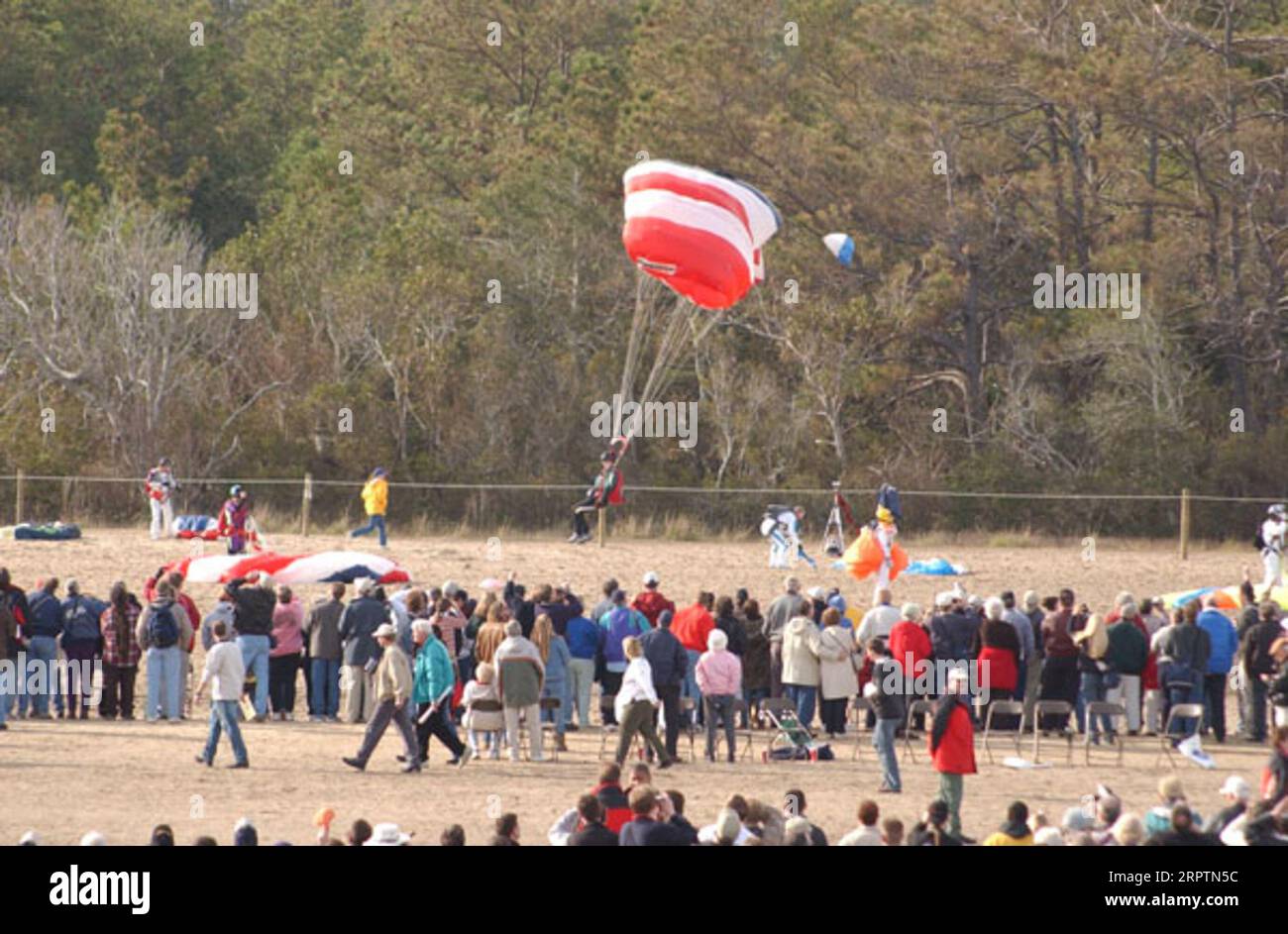 Skydiver team demonstration, among activities marking the centennial of ...