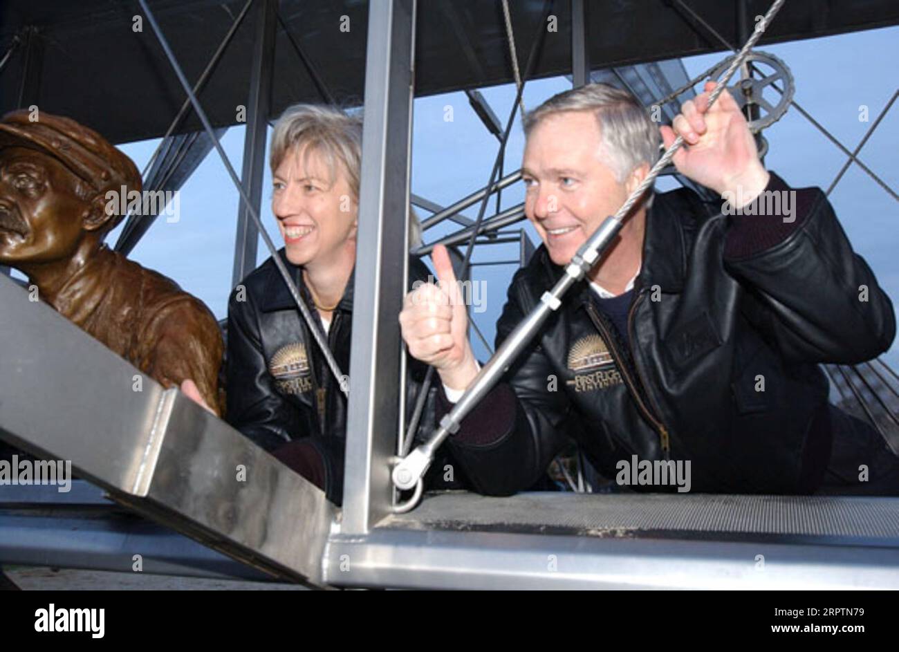 Secretary Gale Norton with North Carolina Governor Mike Easley, right ...