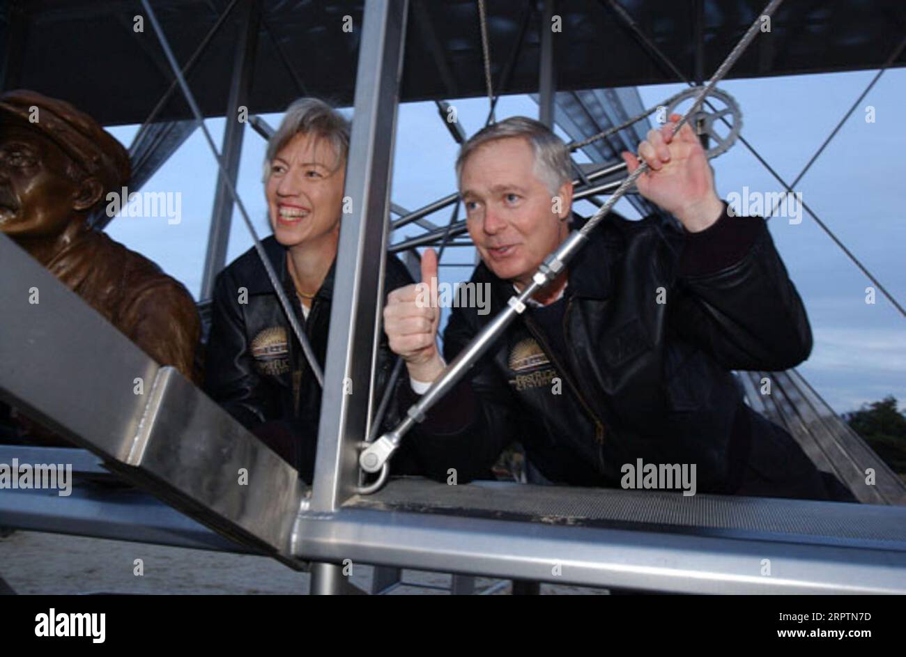 Secretary Gale Norton with North Carolina Governor Mike Easley, right ...