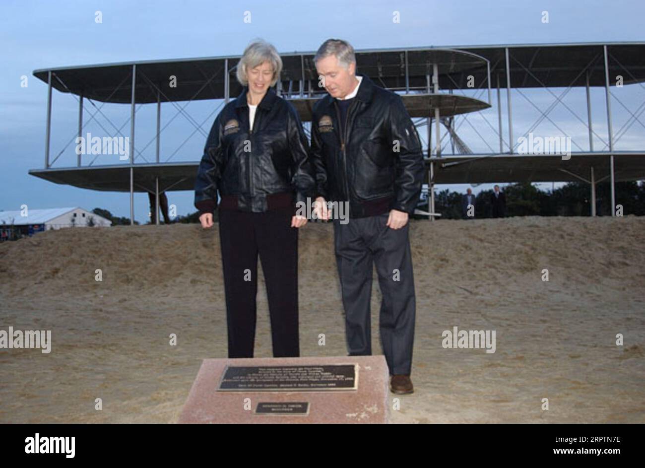 Secretary Gale Norton with North Carolina Governor Mike Easley, right ...