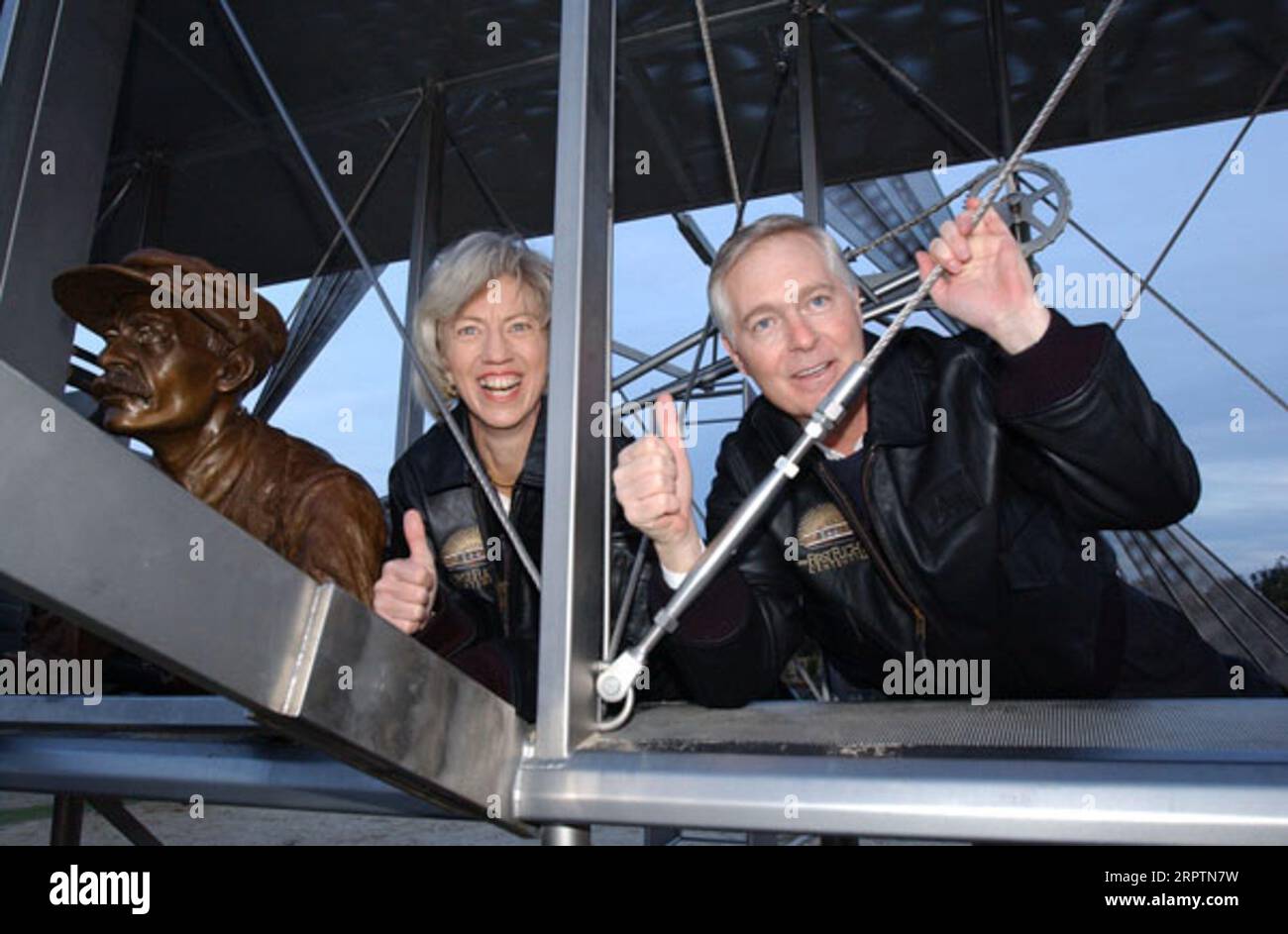 Secretary Gale Norton with North Carolina Governor Mike Easley, right ...