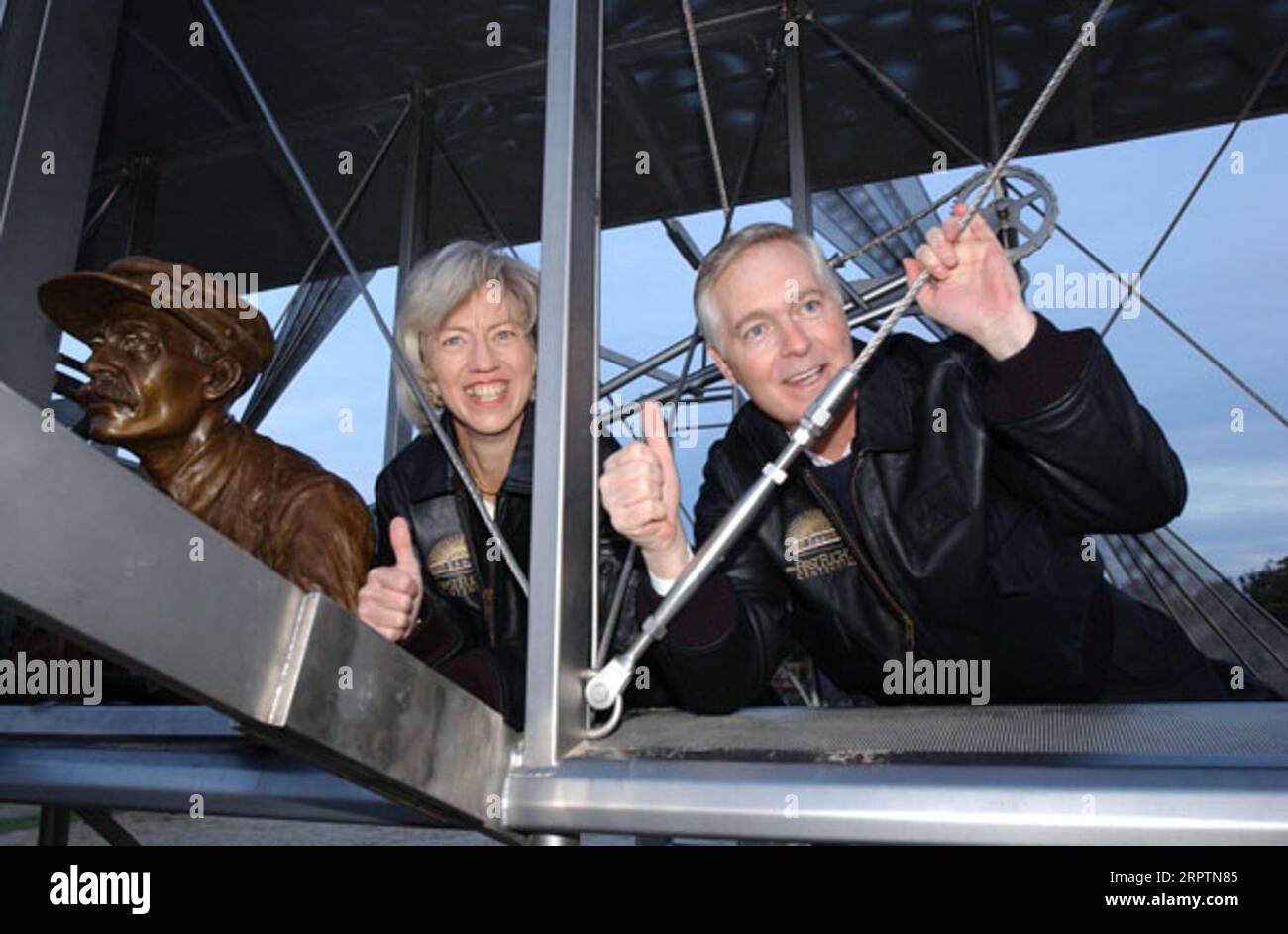 Secretary Gale Norton with North Carolina Governor Mike Easley, right ...