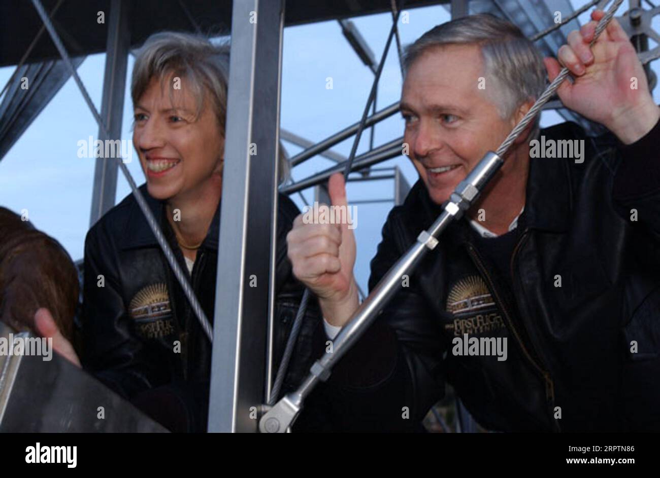 Secretary Gale Norton with North Carolina Governor Mike Easley, right ...