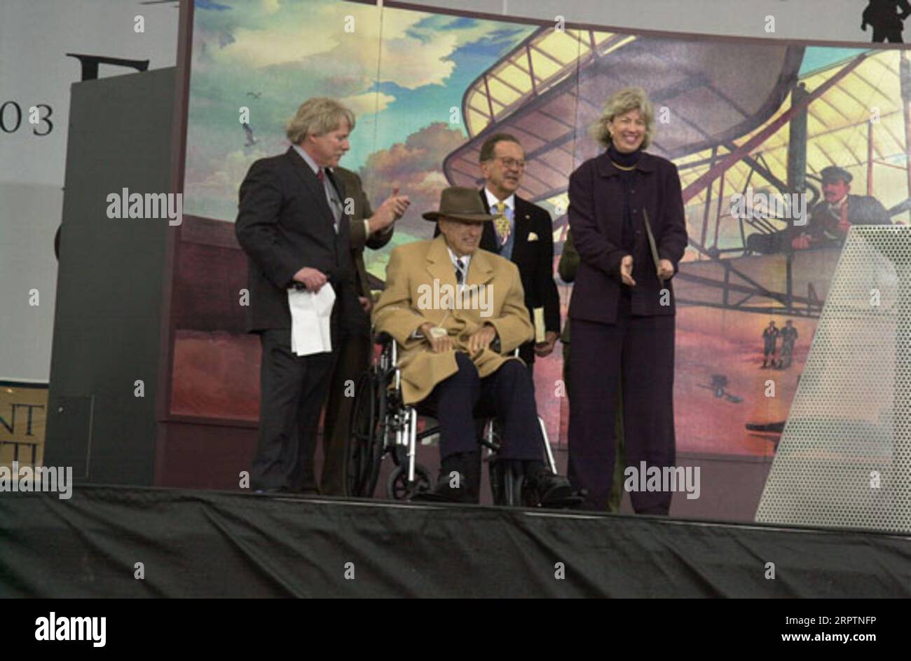 First Flight Society's Rex Peters with aviation pioneer Harry Combs in ...