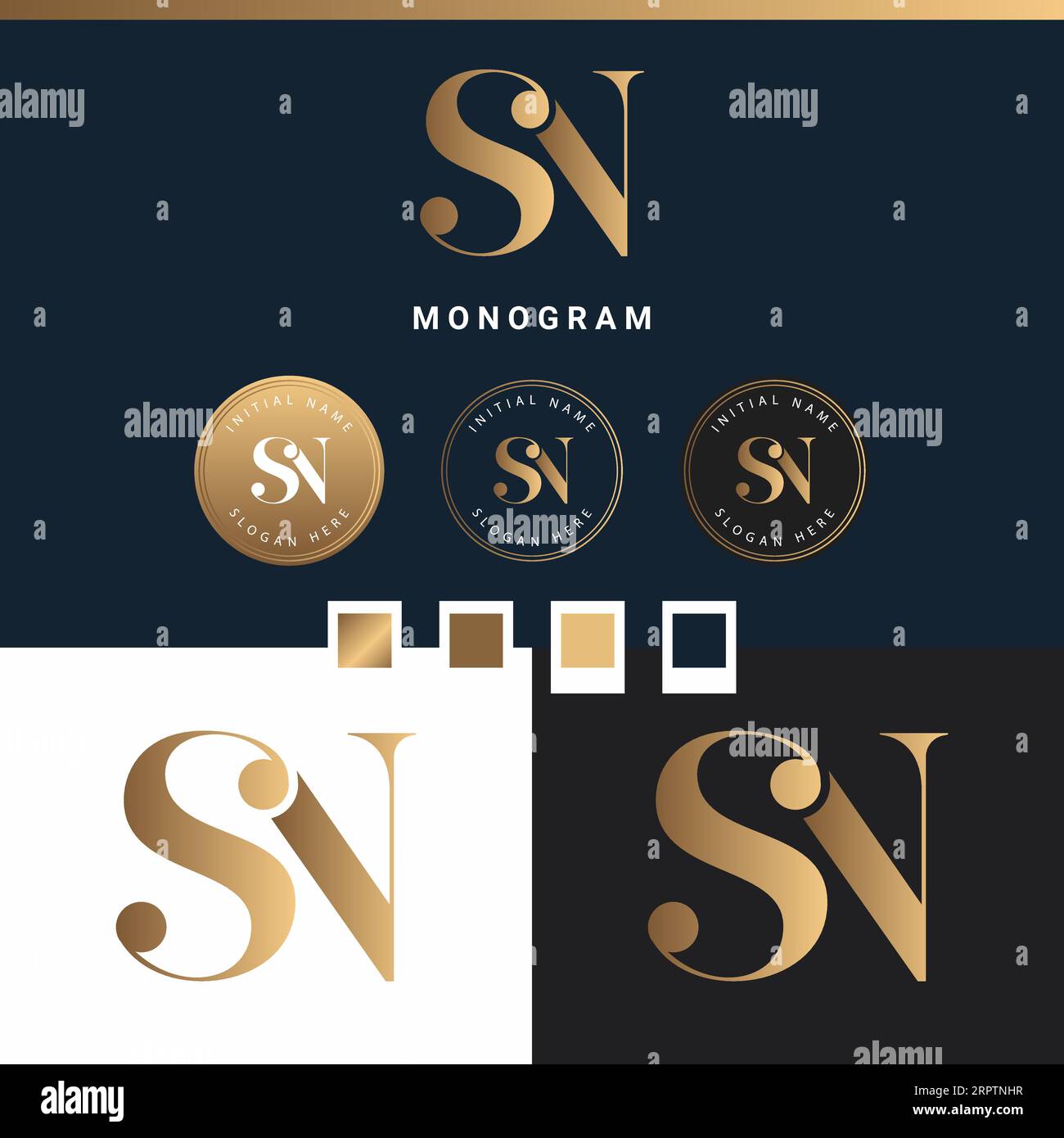 Luxury Initial SN or NS Monogram Text Letter Logo Design Stock Vector Image & Art - Alamy