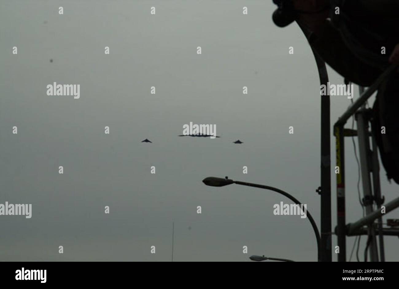 Aircraft flying over the New Year's Day Tournament of Roses Parade in ...