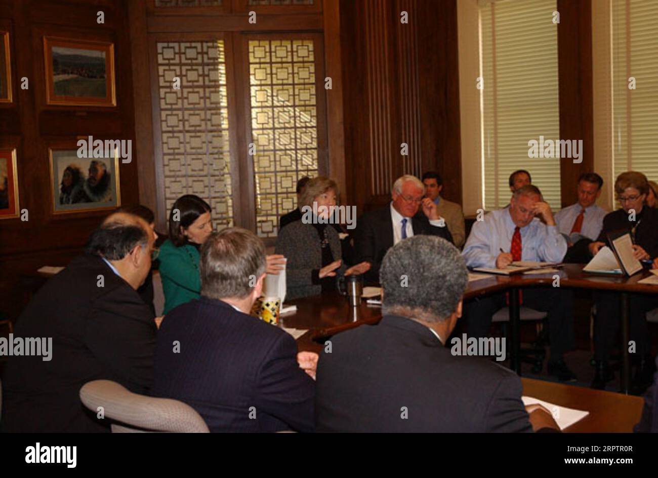 Secretary Gale Norton meeting at Department of Interior headquarters ...