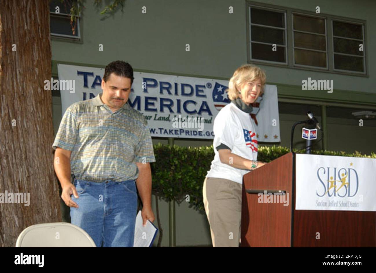California Congressman Richard Pombo, left, and Secretary Gale Norton ...
