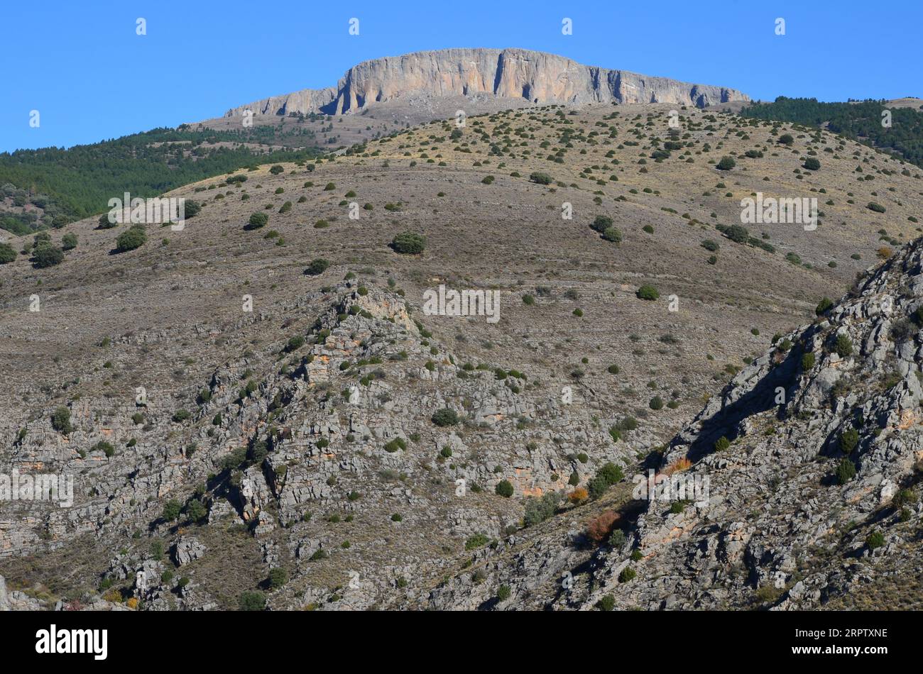 Karst mountains in the Sierra del Moncayo massif, north-eastern Spain ...