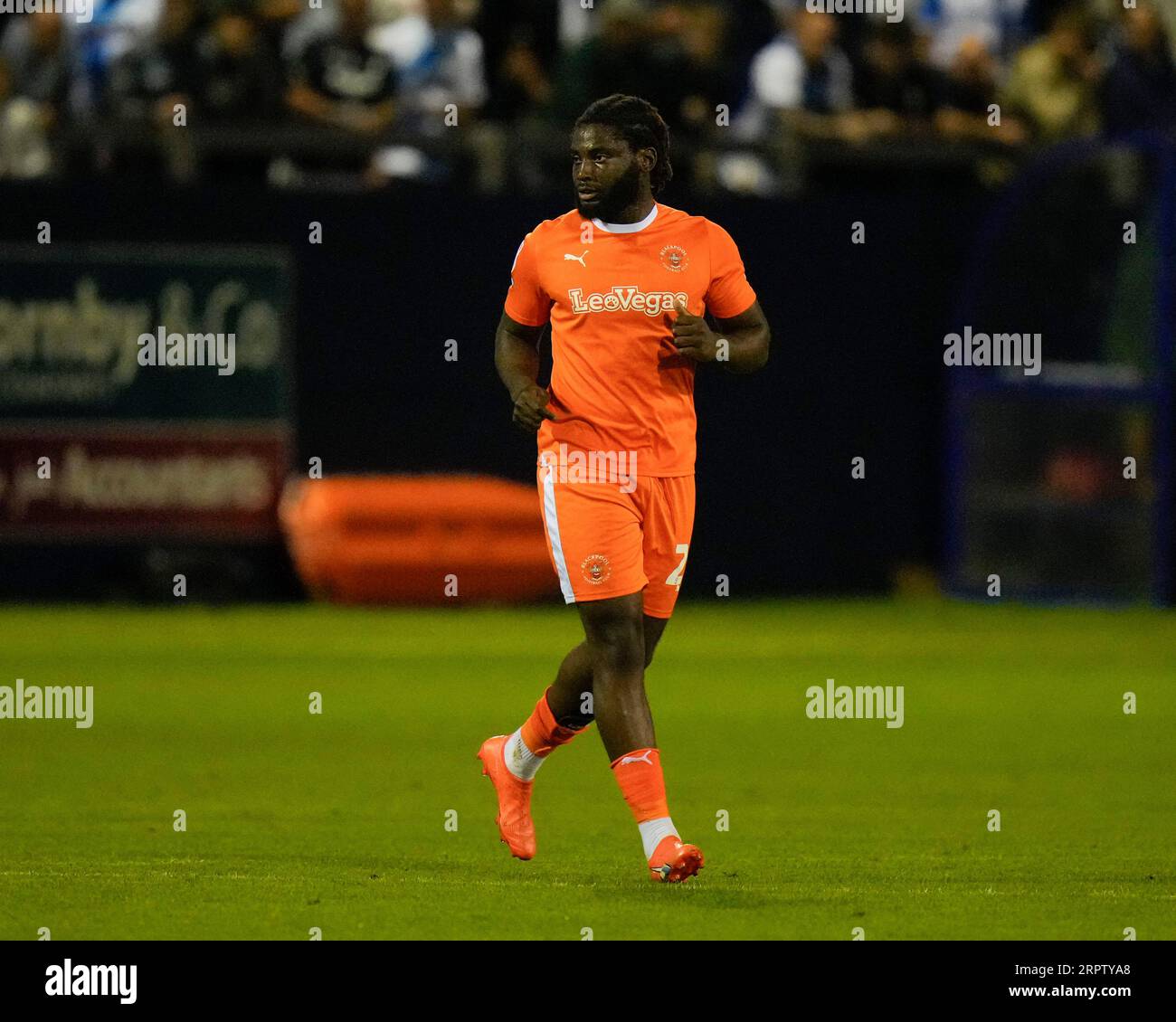 Kylian Kouassi #27 of Blackpool during the EFL Trophy match Barrow vs ...