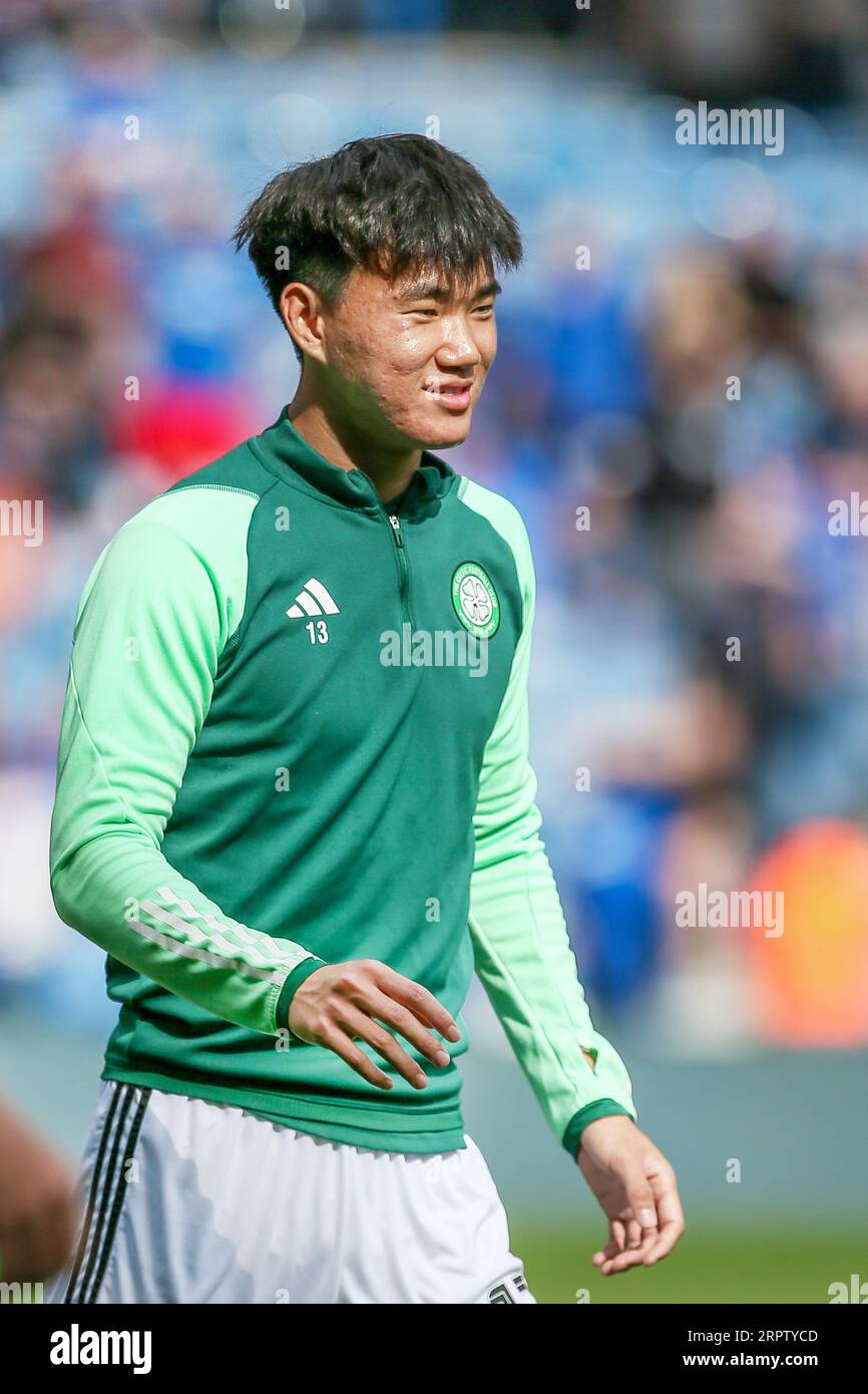 HYUNJUN YANG, who plays as forward for the Scottish Premier team, Celtic football club, taking ...