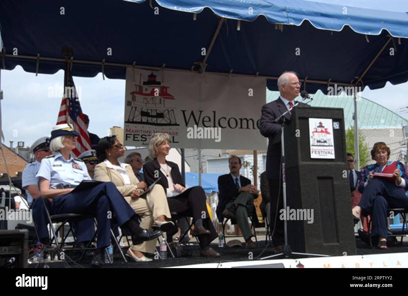 Maryland Congressman Benjamin Cardin speaking at ceremonies in ...