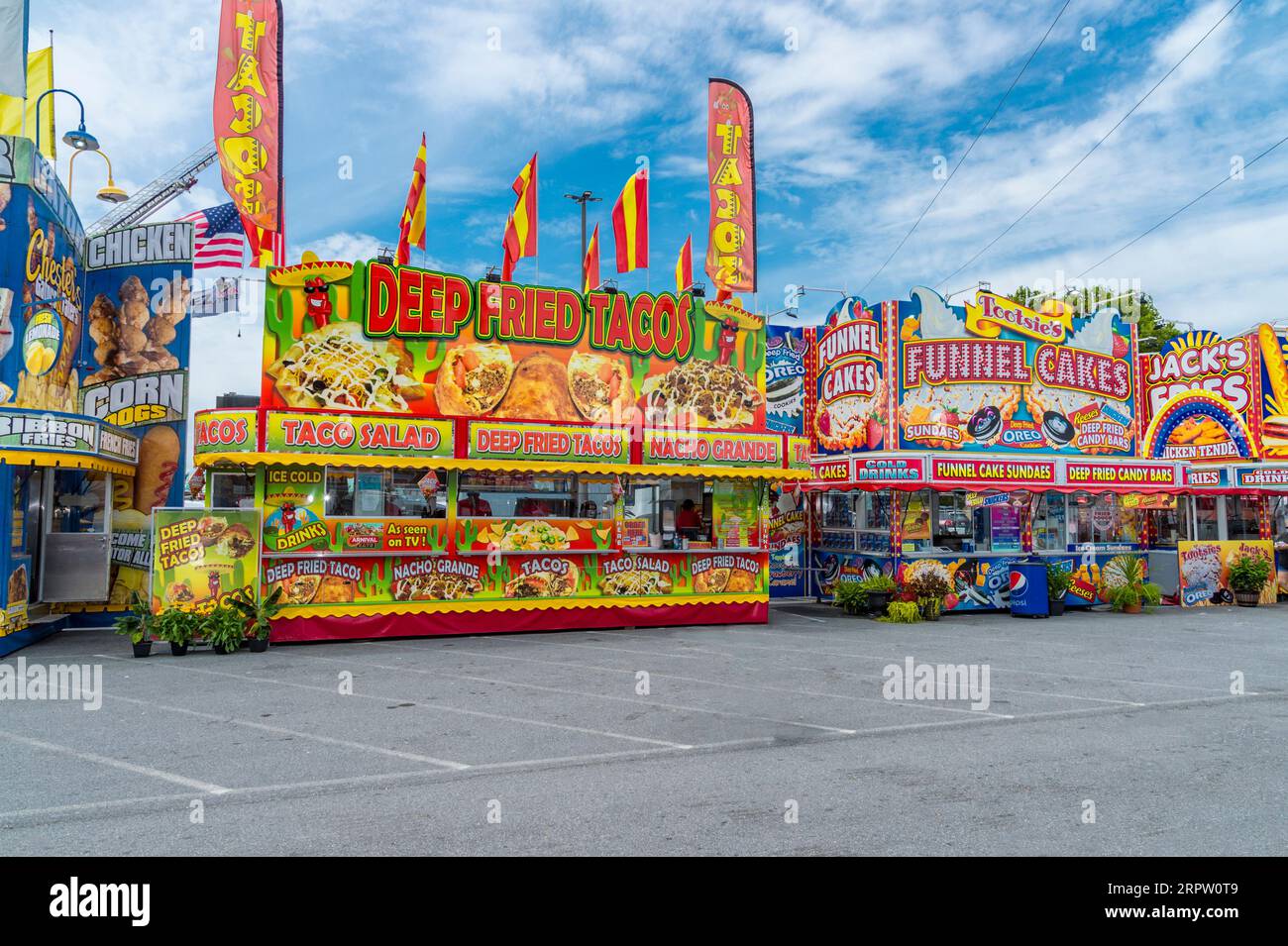 Empty booths at Delaware State Fair, Delaware USA Stock Photo - Alamy