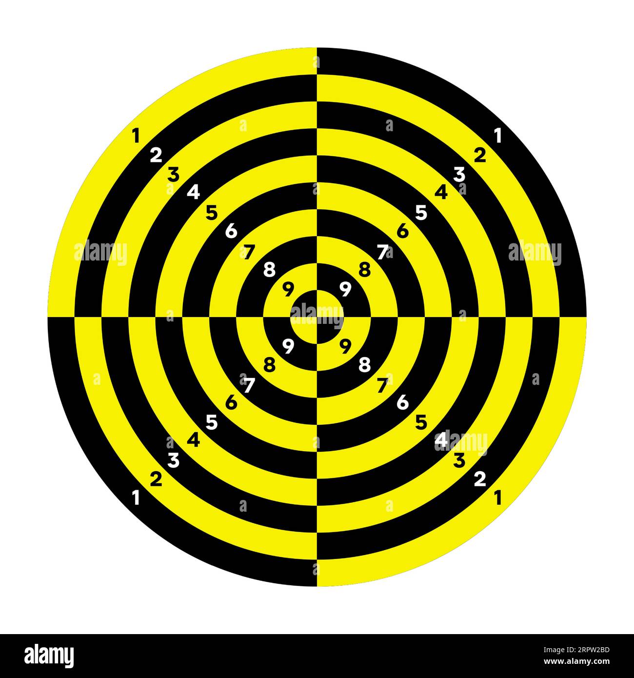 Shooting range paper target with divisions, marks and numbers. Archery ...