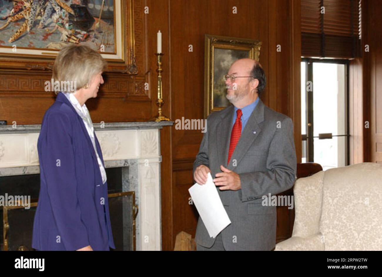 Secretary Gale Norton with Tom Benjamin at Department of Interior ...