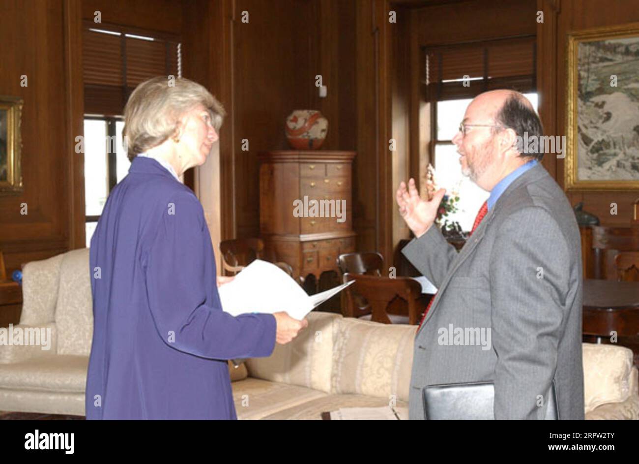 Secretary Gale Norton with Tom Benjamin at Department of Interior ...