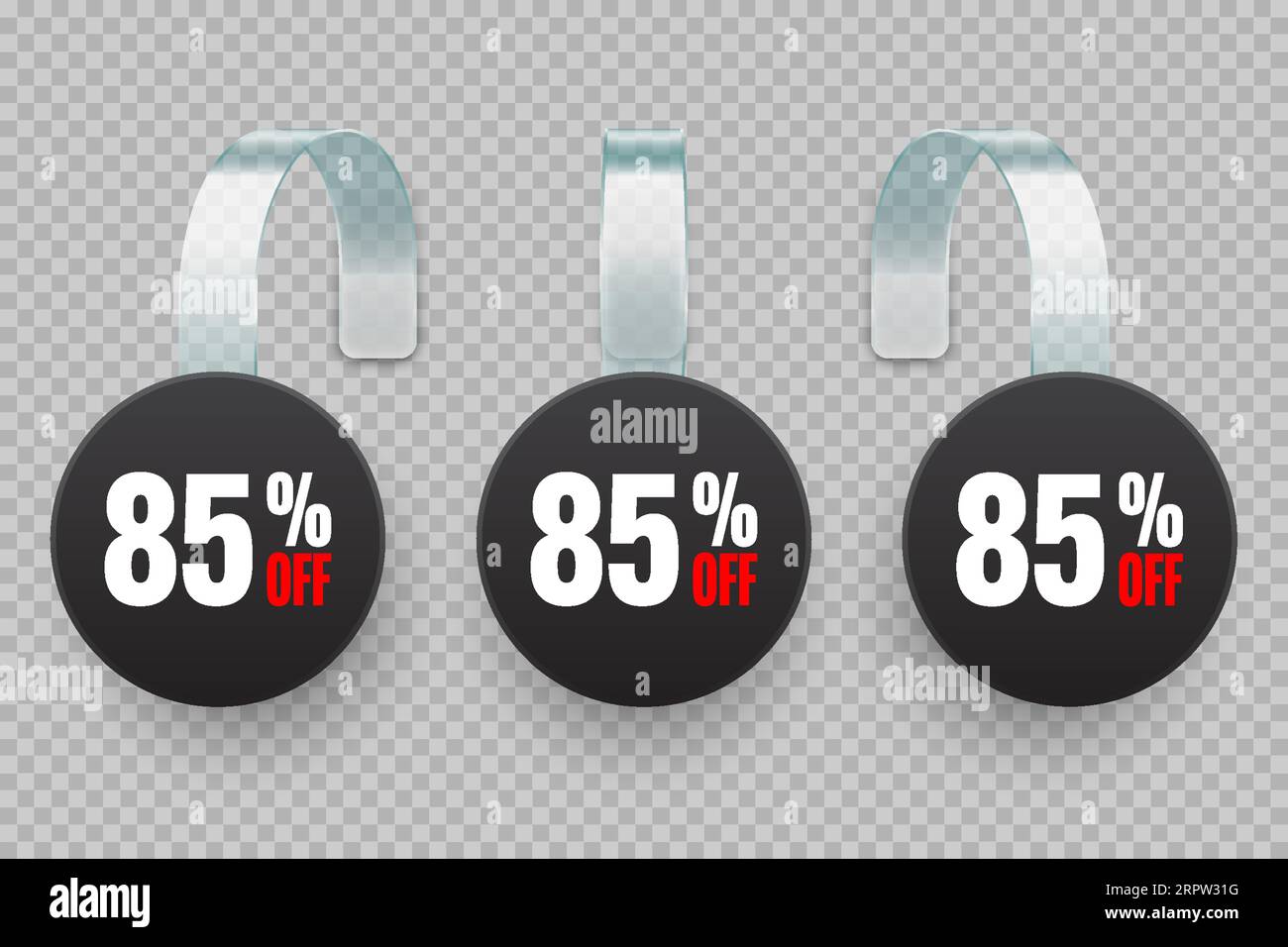 Supermarket promotional wobblers. Realistic black wobbler template for ...