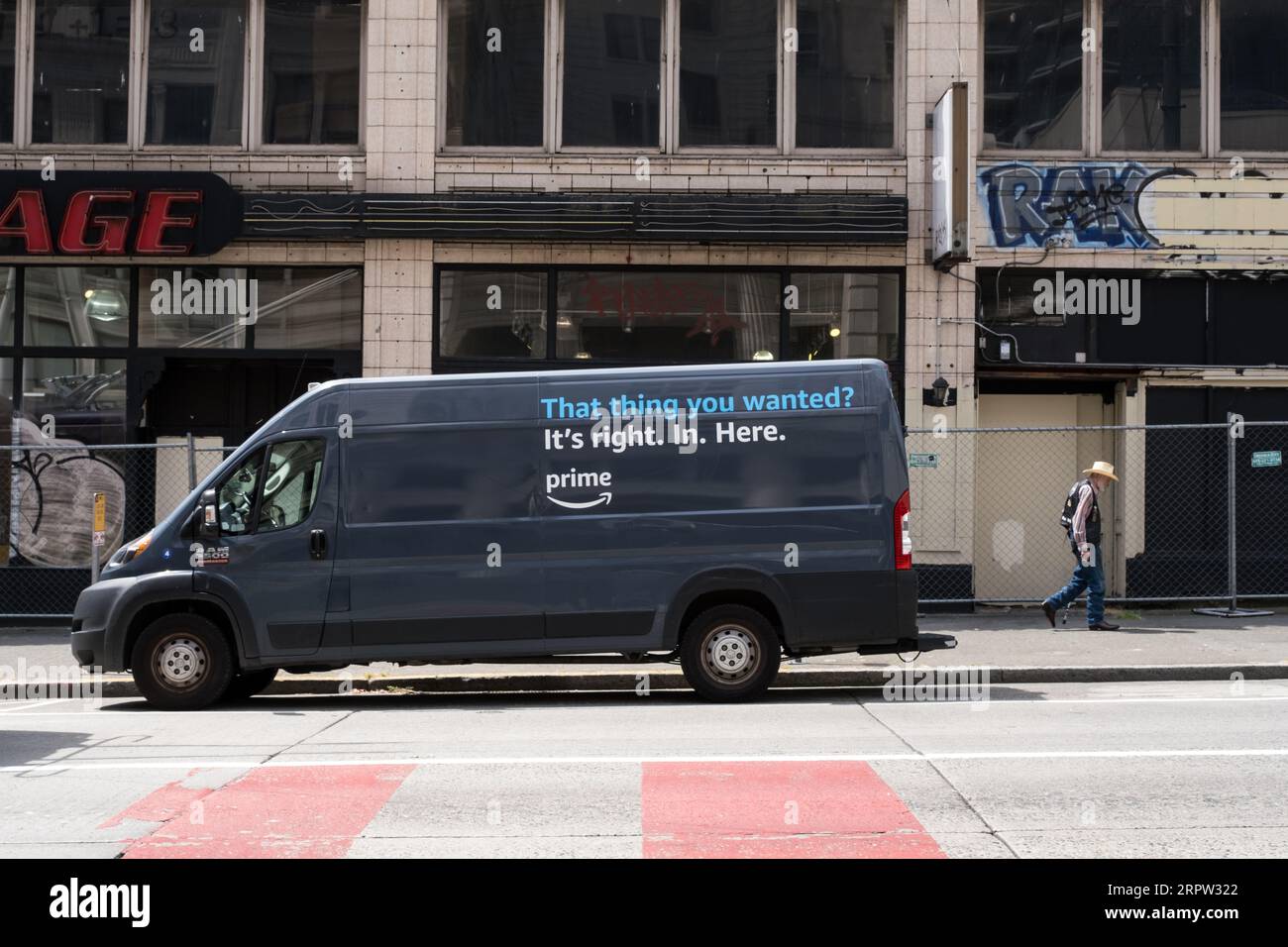 Seattle, USA. 7 Jul, 2023. Amazon delivery truck in downtown Stock ...
