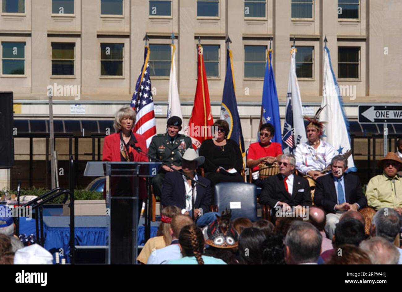 Secretary Gale Norton speaking at ceremony at the Pentagon, marking the ...