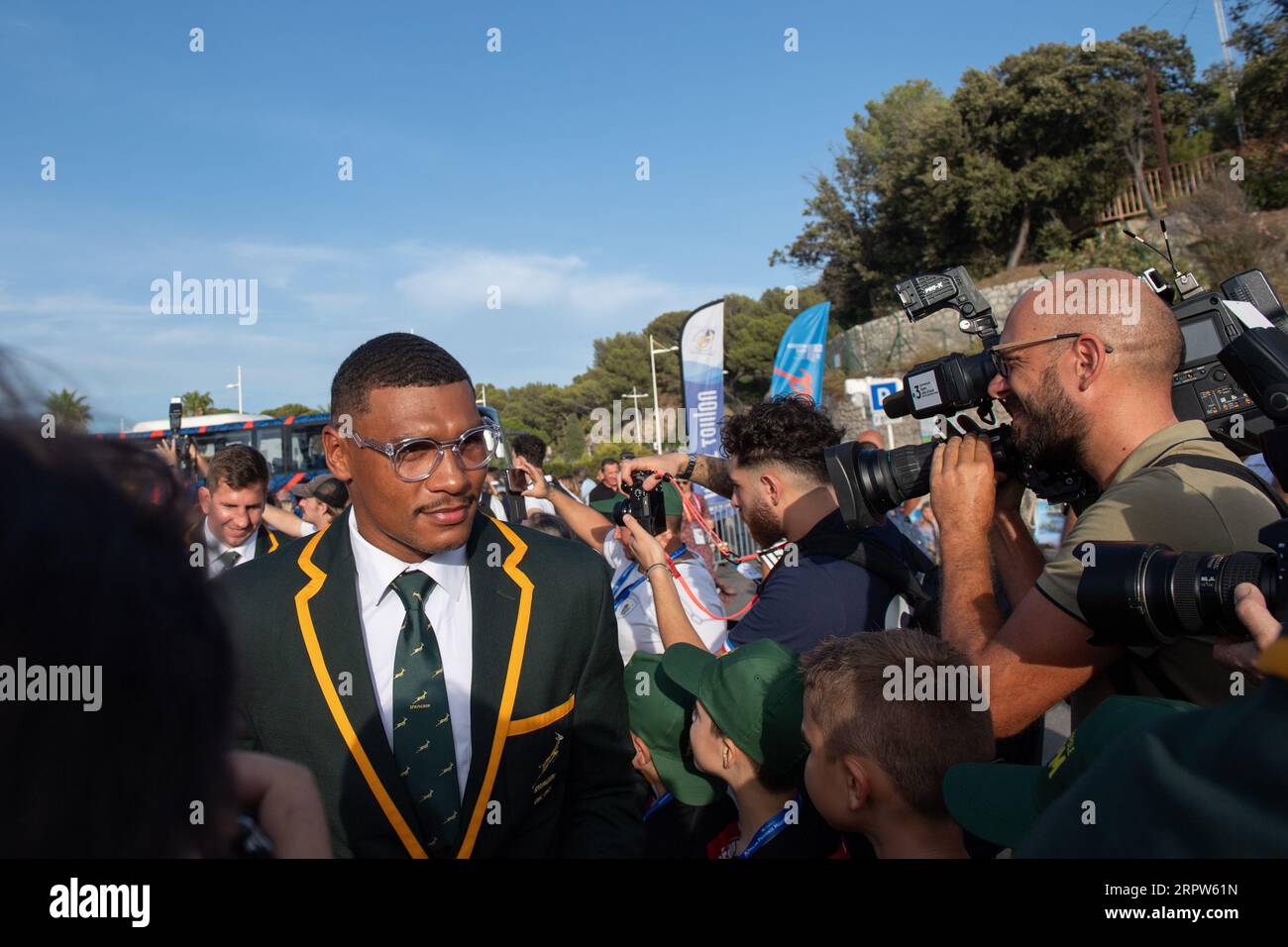 Damian Willemse arrives at the ceremony. The official ceremony to ...