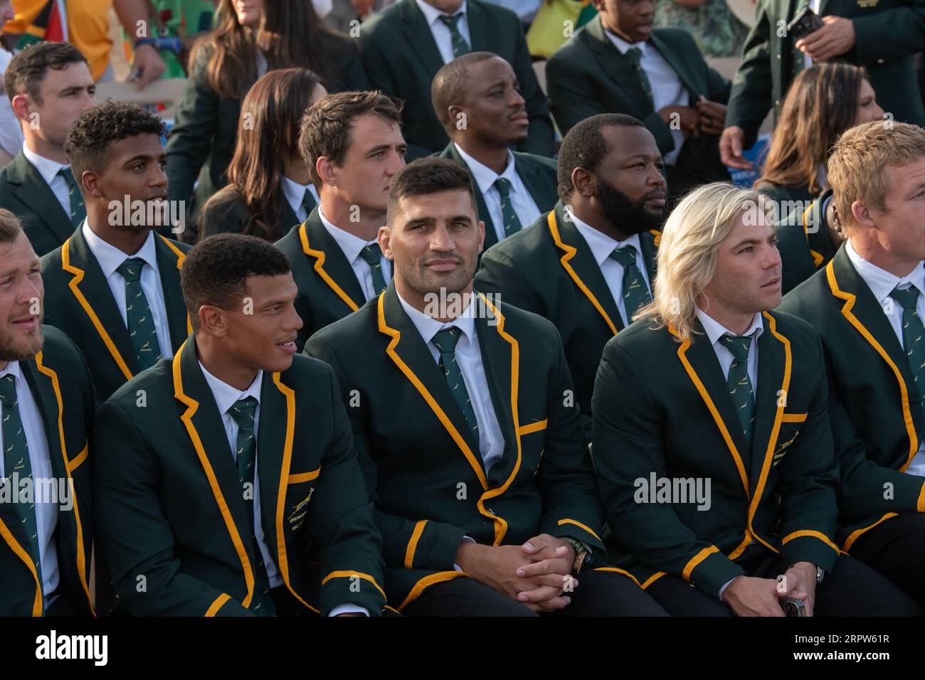 Some players of the South African rugby team are seen during the ...