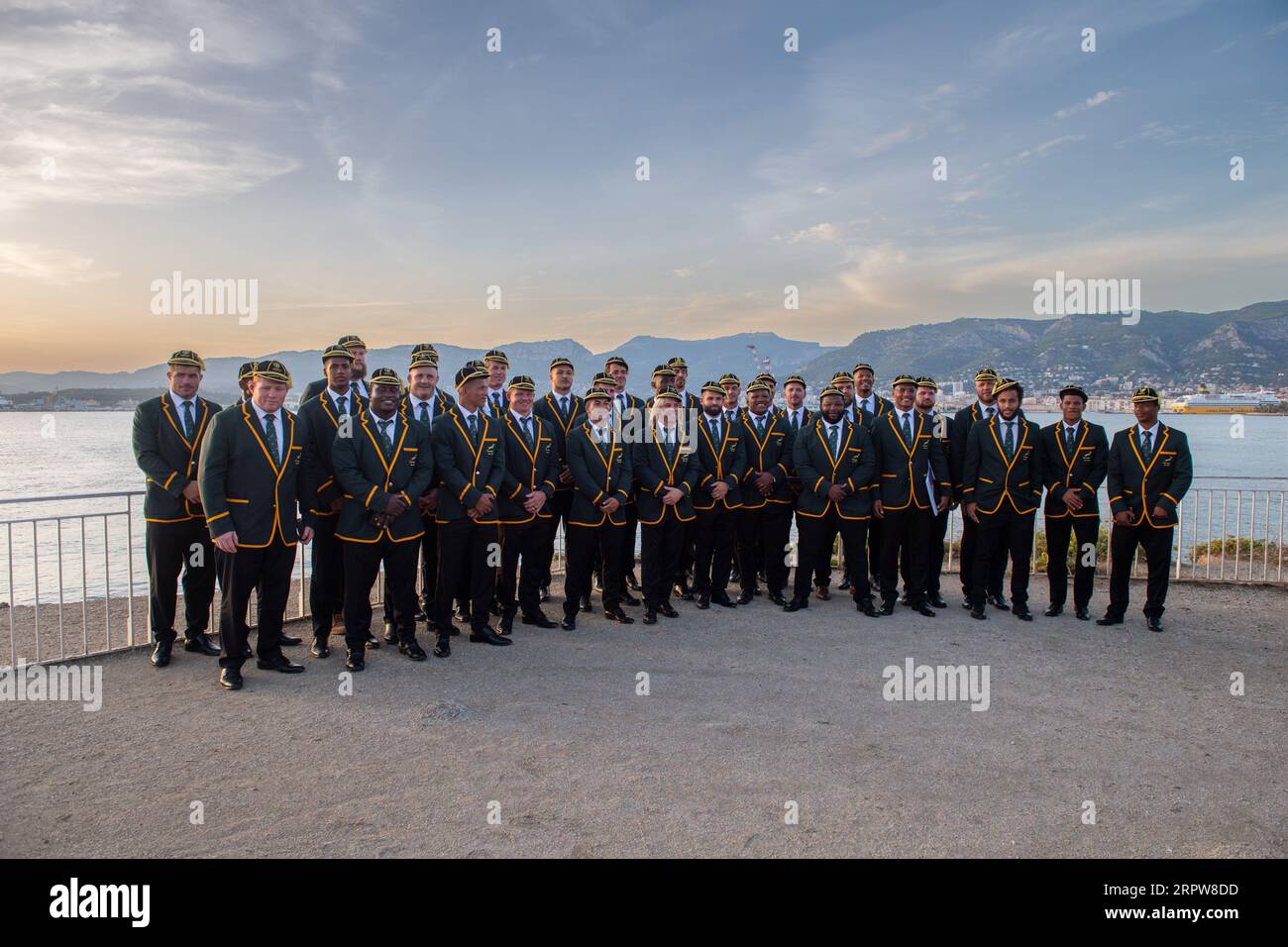 The South African rugby team, nicknamed the Springboks, seen during the ...