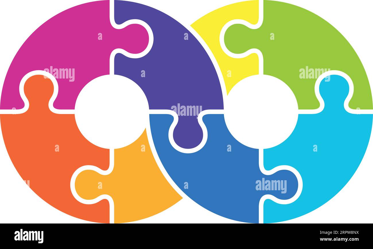 Infinity shape puzzle pieces. Colorful business icon Stock Vector Image ...