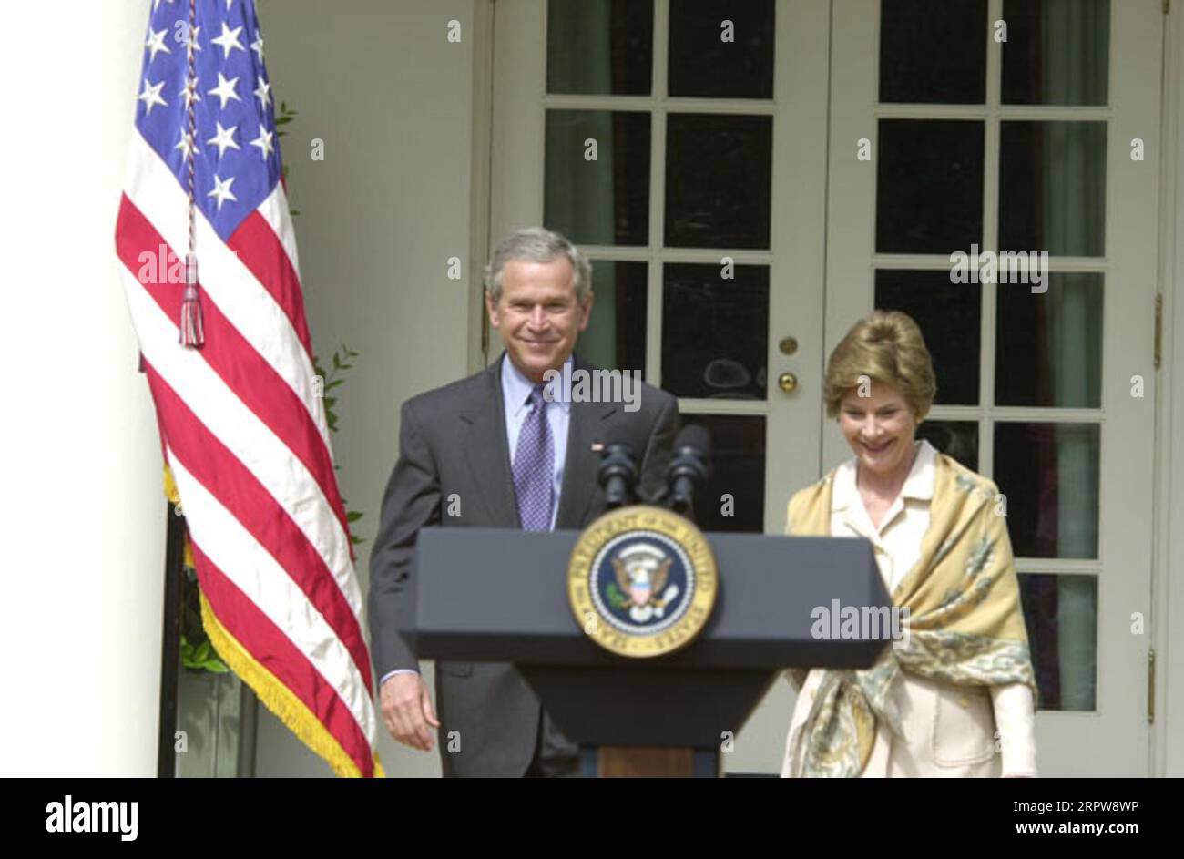 President George Bush, First Lady Laura Bush at Preserve America ...