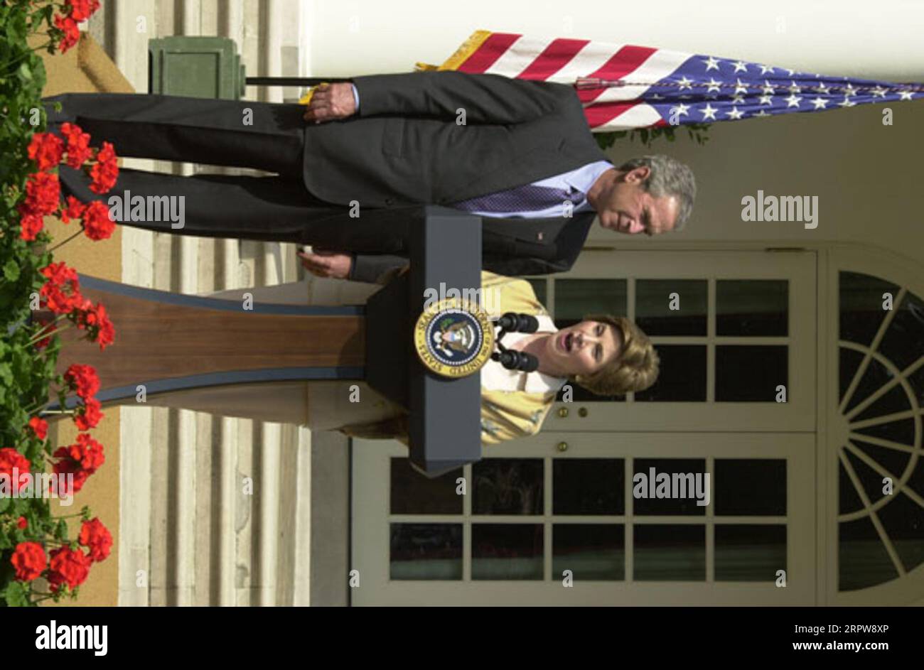 President George Bush, First Lady Laura Bush at Preserve America ...